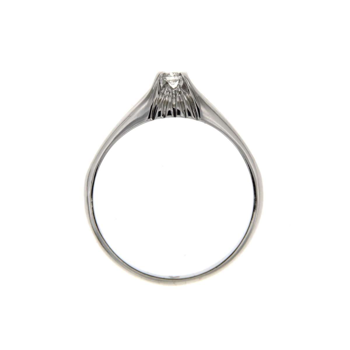 White gold solitaire ring for men 0.16 carats diamond G VS1